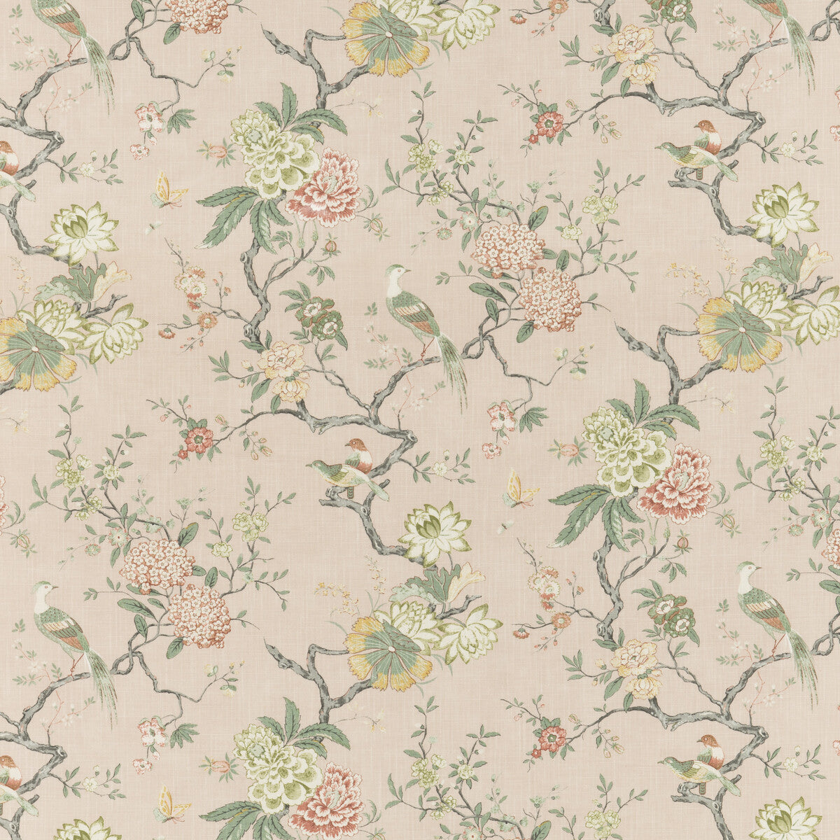 G P & J BAKER ORIENTAL BIRD SIGNATURE BLUSH – Designer Fabrics USA